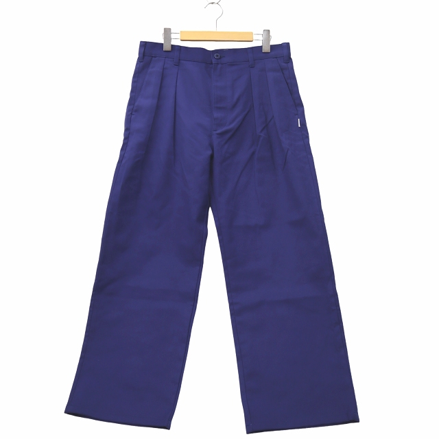 【中古】WTAPS 2025SS TROUSERS COTTON. TWILL コットンツイル トラウザーパンツ 2タックパンツ 02 ブルー メンズ