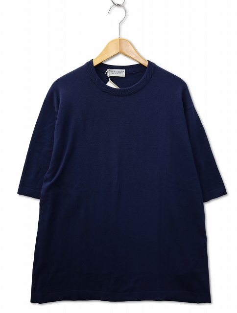 【中古】未使用品 ジョンスメドレー TINDALL MENS T-SHIRT CN SS ウェルトヘム 半袖 コットン ニット Tシャツ XL