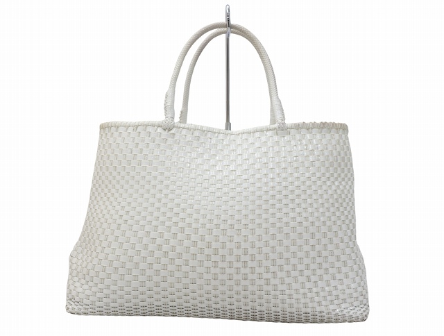 【中古】アンテプリマ ANTEPRIMA イントレッチオ トートバッグ かごバッグ WHITE ホワイト レディース