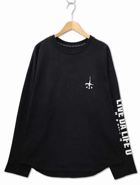 【中古】カタリスト CVTVLIST クルーネック 刺繍 バックプリント 長袖 Tシャツ ロンT BLACK(ブラック) メンズ