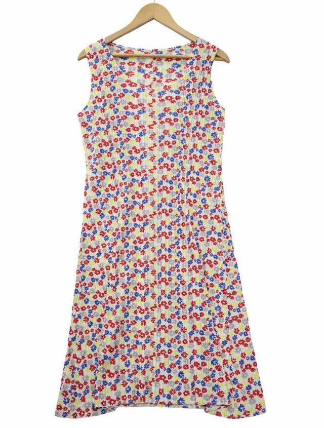 【中古】プリーツプリーズ カラフルフラワー ノースリーブ プリーツ ワンピース 3 MULTICOLOR(マルチカラー)