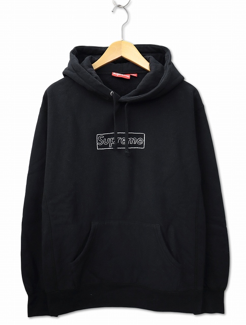 【中古】Supreme×KAWS Chalk Logo Hooded Sweatshirt チョーク ロゴ フーディー スウェットシャツ パーカー S