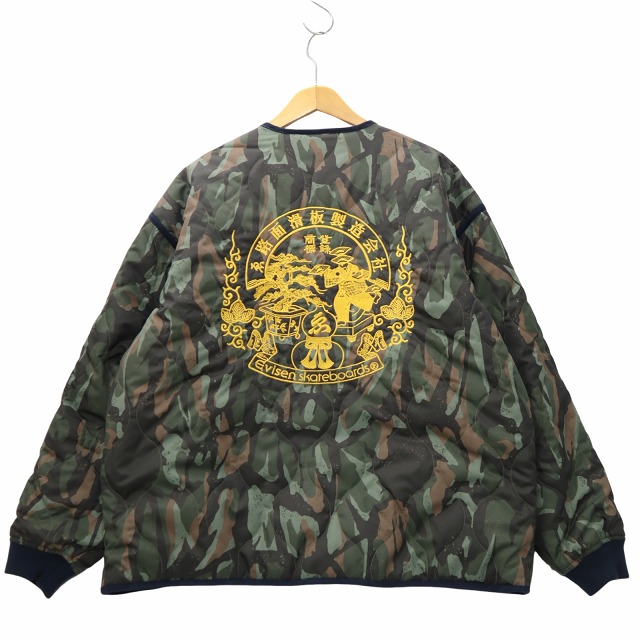 【中古】Evisen skateboards エビセン スケートボード リバーシブル スーベニア キルティング ジャケット L