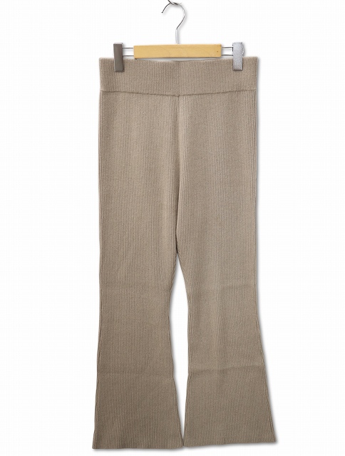 【中古】ドゥーズィエムクラス DEUXIEME CLASSE カシミヤ100％ Etermal リブ ニット パンツ 38 BEIGE(ベージュ)