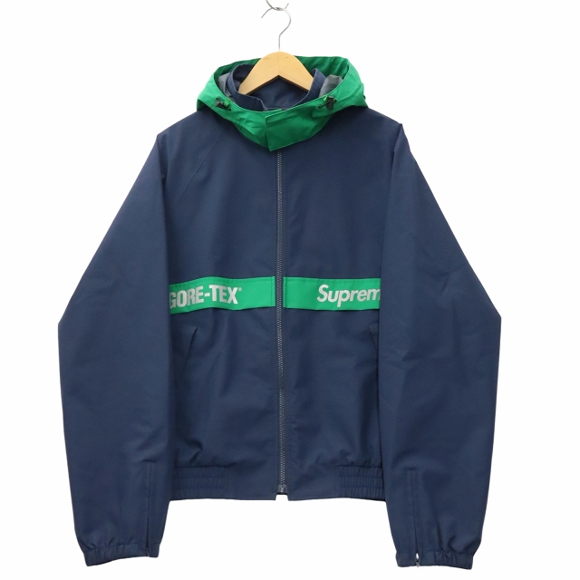 【中古】SUPREME 2018FW GORE-TEX Court Jacket コートジャケット M NAVY × GREEN ネイビー × グリーン メンズ