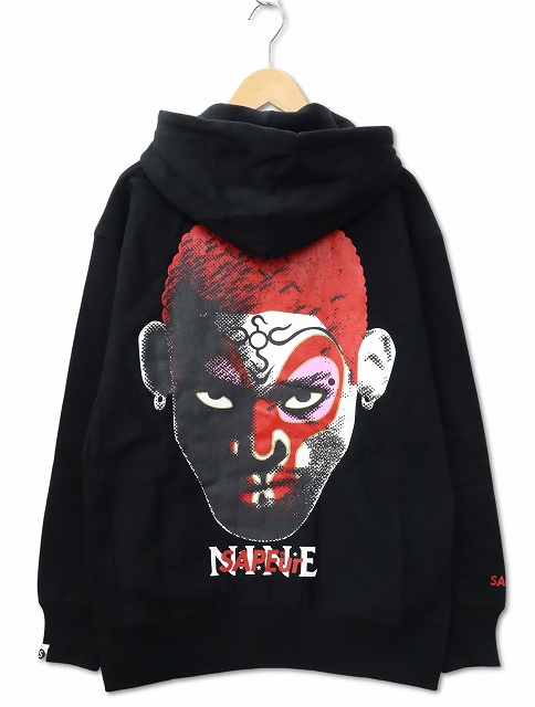 【中古】未使用品 SAPEur×Nine Rulaz Line サプール×ナインルーラーズ プリント スウェット パーカー L