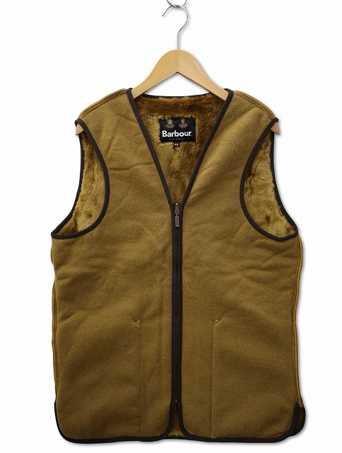 【中古】未使用品 バブアー Barbour FUR LINER フェイクファー ライナー ベスト 40(L) BROWN(ブラウン) メンズ