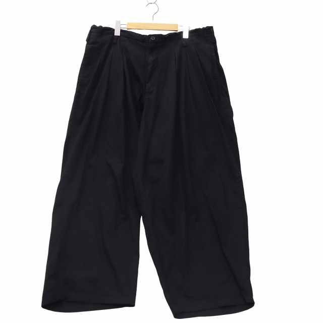 【中古】Y's for men GARMENT DYED KATSURAGI PANTS WITH 12-TUCKS ワイドパンツ 3 ブラック MO-P10-006 メンズ