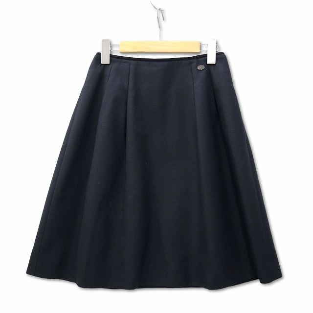 【中古】フォクシー FOXEY LILY BELL コットンピケ リリーベル スカート ブラック 38 (M) レディース