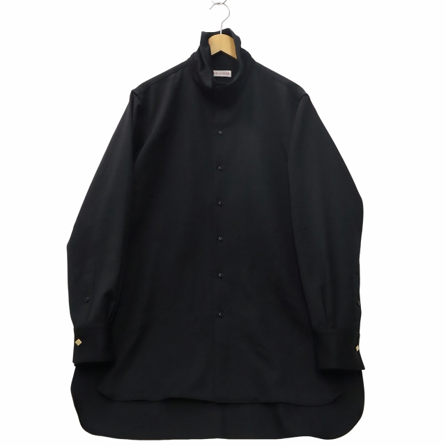 【中古】2023AW NICENESS ナイスネス LAURENCE ローレンス ハイネック オペラシャツ M ブラック NN-0601Y12 メンズ