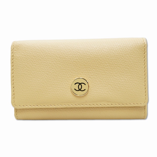 【中古】シャネル CHANEL A20909 レザー ココボタン 6連 キーケース BEIGE(ベージュ)