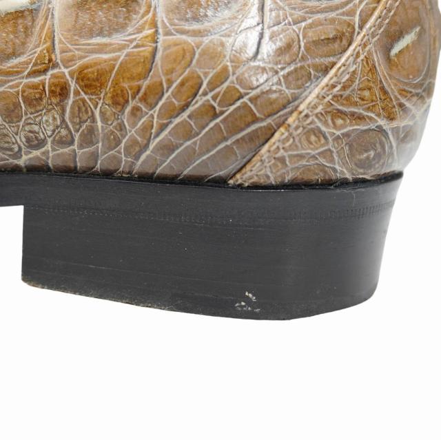 【中古】ドルチェ&ガッバーナ ドルガバ ホーンバック・ノッチョーラ カイマン レザー ローファー 23.5cm ブラウン