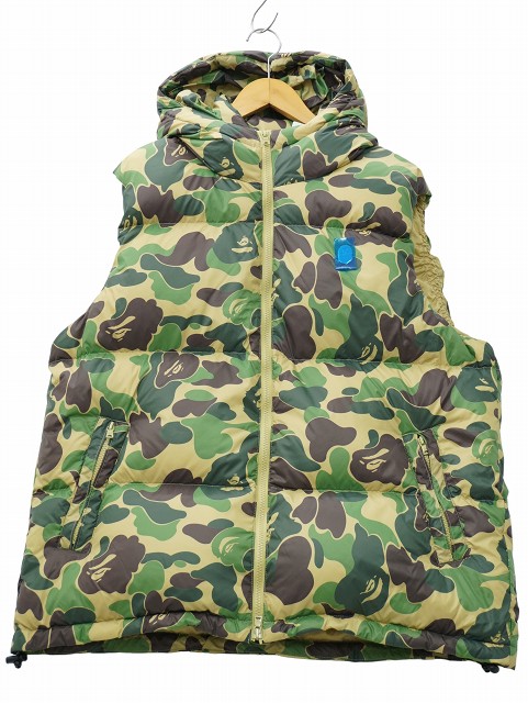 【中古】未使用品 A BATHING APE 2025AW ABC CAMO DOWN VEST カモ 迷彩柄 ダウンベスト 2XL グリーン メンズ