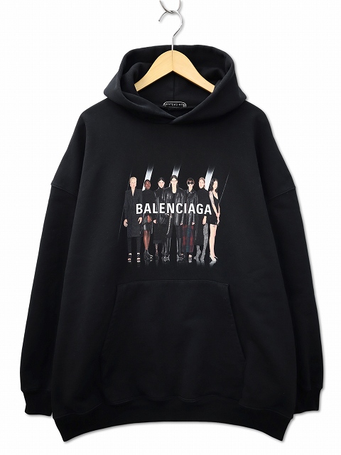 【中古】バレンシアガ BALENCIAGA REAL BALENCIAGA ロゴ プリント スウェット プルオーバー パーカー XS