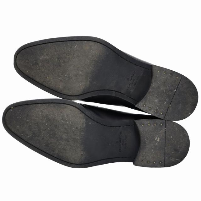 【中古】ルイヴィトン LOUIS VUITTON ダミエ レザー ダービー レースアップ ビジネスシューズ 9 1/2(28.5cm) ブラック