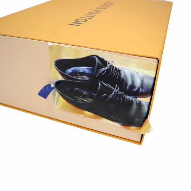 【中古】ルイヴィトン LOUIS VUITTON ダミエ レザー ダービー レースアップ ビジネスシューズ 9 1/2(28.5cm) ブラック