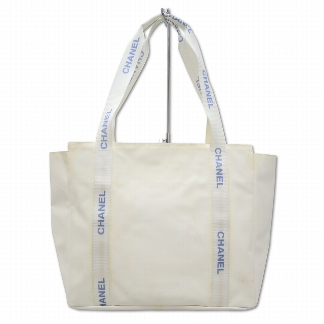 【中古】シャネル CHANEL スポーツライン ナイロン ロゴ ショッピング トートバッグ レディース