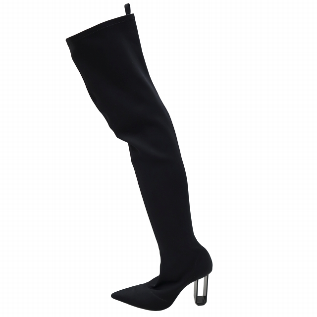 【中古】YELLO イエロ TOKYO ブラック ロング ニーハイブーツ XL BLACK ブラック レディース