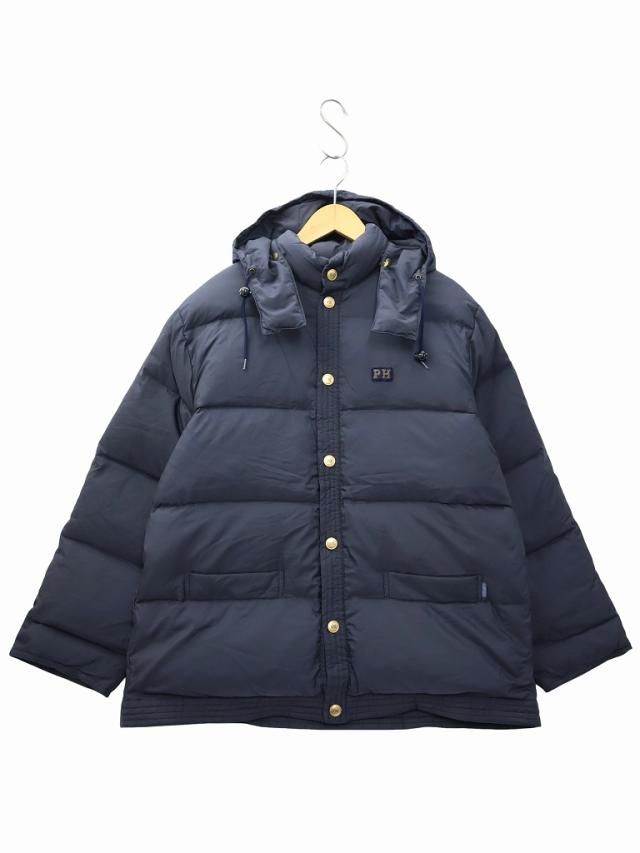【中古】ピンクハウス PINK HOUSE ロゴワッペン 2way フーディー ダウンジャケット NAVY(ネイビー) 秋冬 レディース