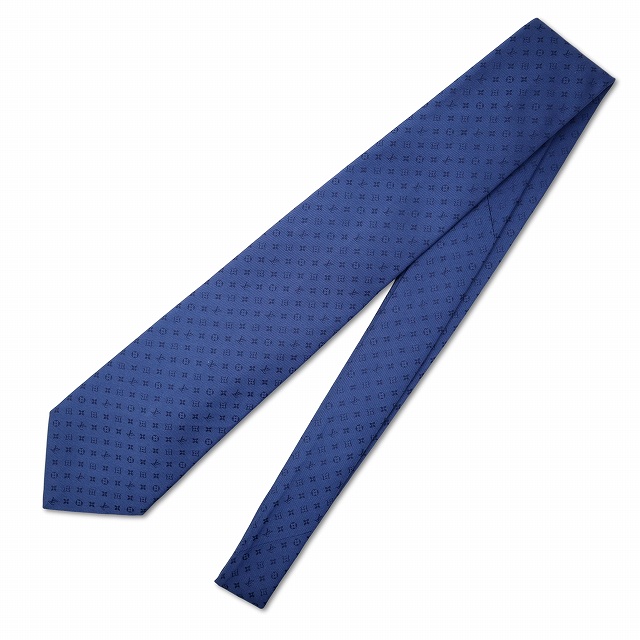 【中古】ルイヴィトン LOUIS VUITTON M75988 ネクタイ・ネオ モノグラミッシム 8CM ブルーマリーヌ メンズ