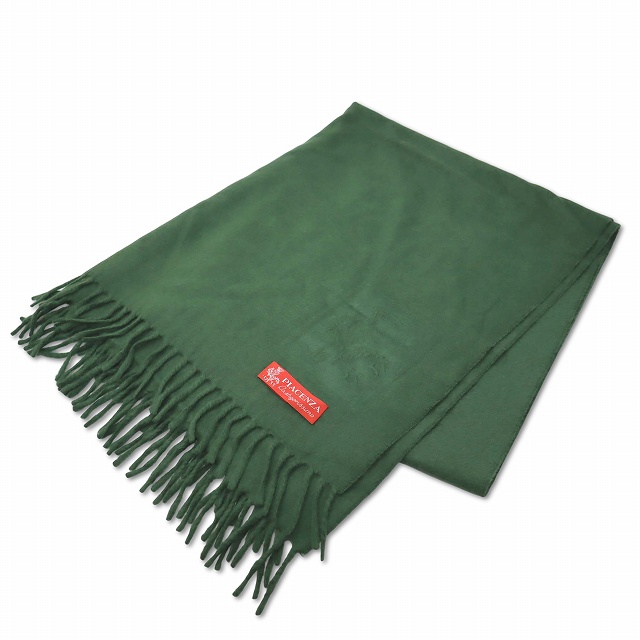 【中古】ピアツェンツァ PIACENZA アンゴラ×カシミヤ ウール フリンジ 大判 ストール マフラー メンズ レディース