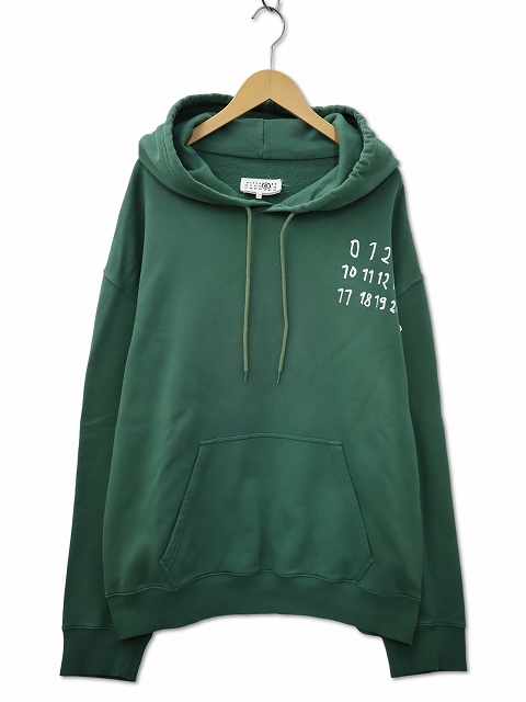 【中古】エムエムシックス メゾンマルジェラ MM6 Maison Margiela カレンダー プリント スウェット パーカー XL