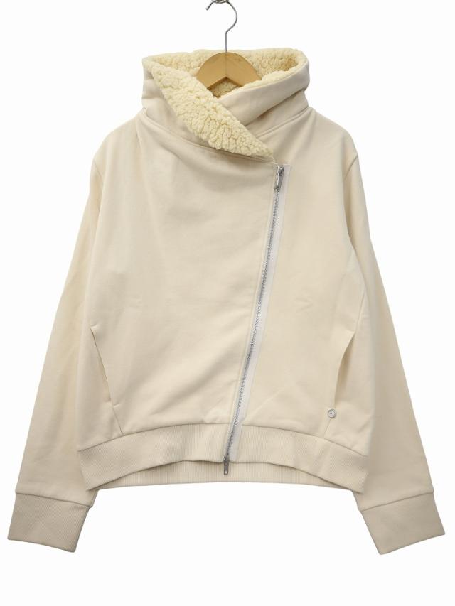 【中古】未使用品 Boutique Ordinary ブティークオーディナリー 裏毛 スウェット ライダースジャケット F アイボリー