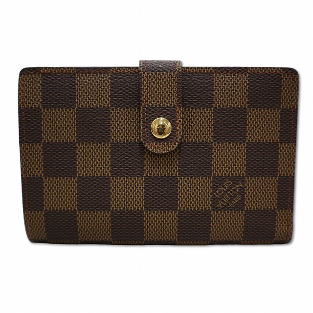 【中古】ルイヴィトン LOUIS VUITTON N61674 ダミエ ポルトフォイユ ヴィエノワ 二つ折り がま口 財布 レディース