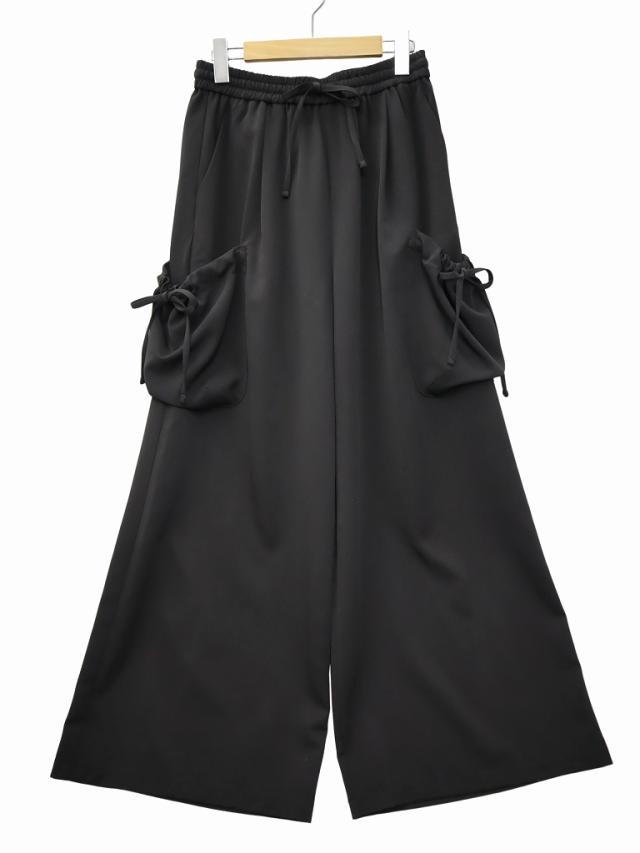 【中古】CYAN TOKYO シアントウキョウ シャーリングポケット バギーパンツ F BLACK(ブラック) レディース