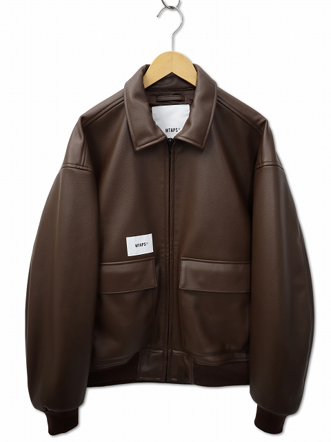 【中古】ダブルタップス WTAPS 2024AW WA2 / JACKET / SYNTHETIC シセンティック レザー ジップ ジャケット 03(L)