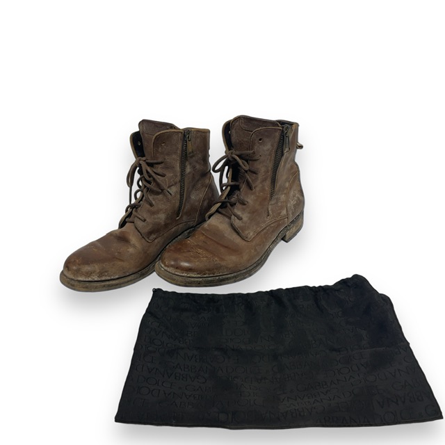 中古】ダメージ加工 ヴィンテージ加工 レザーブーツ サイドジップ 9 1