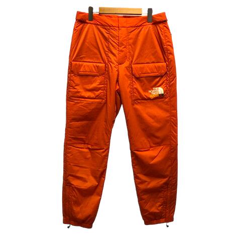 【中古】未使用品 グッチ GUCCI ｘTHE NORTH FACE 663764 ナイロンカーゴパンツ ボトムス ロゴ プリント 中わた M オレンジ メンズ