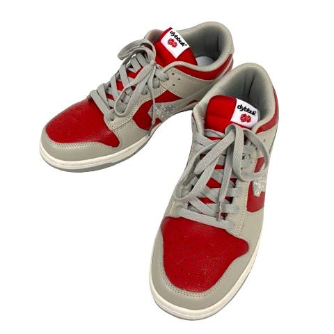 【中古】ディブク DYBBUK スニーカー シューズ ローカット LUCKEY 7 ロゴ 28cm US10 赤 レッド グレー メンズ