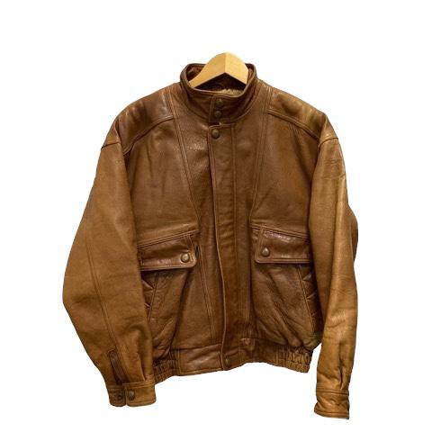 【中古】ジャンニ ヴァレンチノ GIANNI VALENTINO レザージャケット 羊革 フランス製原革 M  茶 ブラウン メンズ