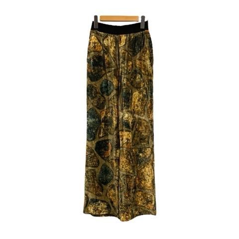 【中古】メゾンマルジェラ Maison Margiela パンツ 総柄 ベロア S51KA0384 38 黄 イエロー 黒 ブラック 緑 グリーン レディース