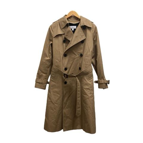 【中古】ハイク HYKE トレンチコート 長袖 無地 ウール混 コットン混 173-17005022 1 茶 ブラウン 黒 ブラック レディース