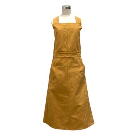 【中古】ブラミンク BLAMINK ワンピース ジャンパースカート オールインワン コットン ロング丈 38 茶 キャメル レディース