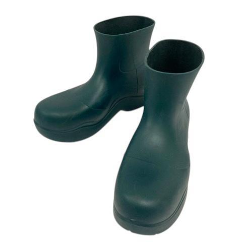 【中古】ボッテガヴェネタ BOTTEGA VENETA THE PUDDLE BOOTS パドルブーツ ラバーブーツ ショート丈 42 緑 グリーン メンズ