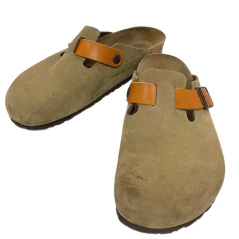 【中古】ビルケンシュトック BIRKENSTOCK サンダル ボストン ヌバック Boston BS クロッグ LEOI 26cm ベージュ メンズ