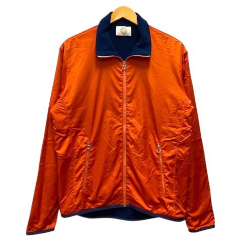 【中古】エルメス HERMES H800166E ウォームアップジャケット ブルゾン ナイロン フリース 長袖 L オレンジ 紺 ネイビー レディース