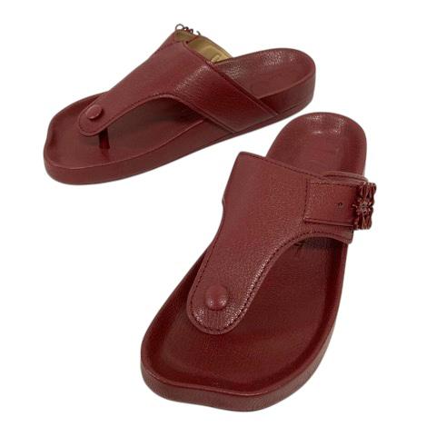 【中古】ロエベ LOEWE ease sandal イーズサンダル トングサンダル アナグラム ロゴ 38 赤 ボルドー 茶 ブラウン レディース