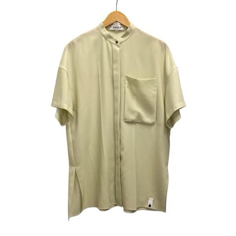 【中古】エンフォルド ENFOLD シャツ 24SS WASHABLE CENTER-CREASE SHIRT 半袖 無地 300HS230-1740 38 黄 イエロー レディース