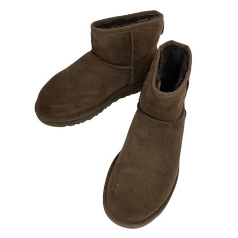 【中古】アグ UGG ムートンブーツ クラシックミニ ワンポイントロゴ 25.0 茶 ブラウン レディース