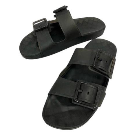 【中古】バレンシアガ BALENCIAGA 656940 MALLORCA SANDAL マヨルカ クリアサンダル ラバーストラップ 43 黒 ブラック メンズ