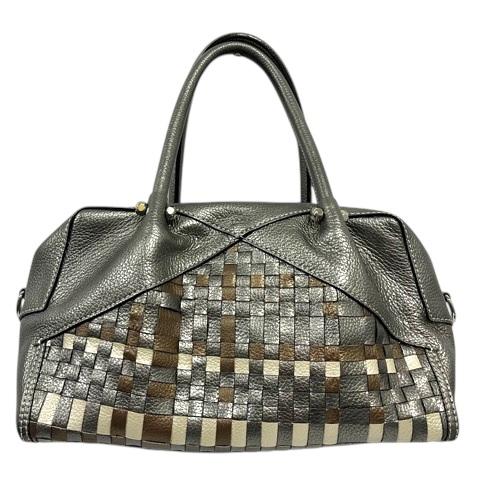 【中古】LOOM ハンドバッグ ショルダーバッグ VEGAシリーズ 南三陸 シルバー ゴールド レディース