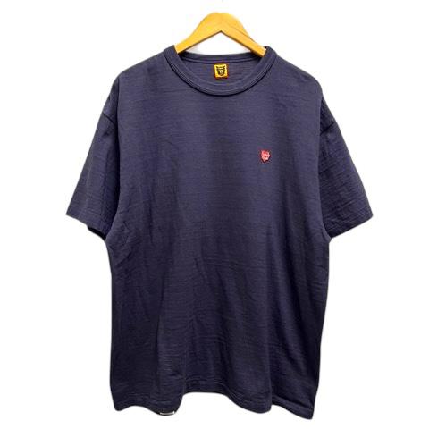 【中古】ヒューマンメイド HUMAN MADE Tシャツ クルーネック コットン ロゴ プリント 半袖 3XL 紺 ネイビー メンズ