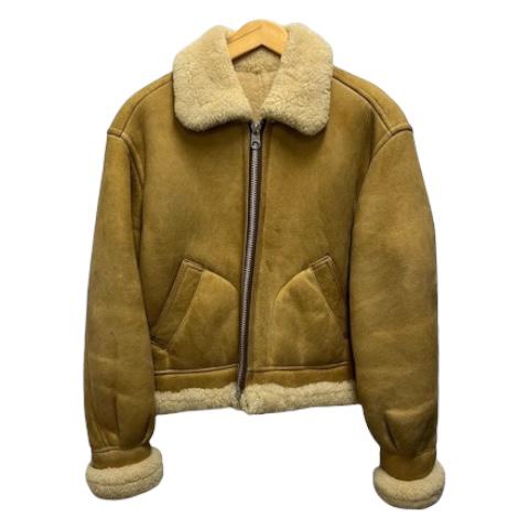 【中古】メープルクリークス maple creeks 80s〜 シアリングジャケット 長袖 ボア 羊革 無地 CLB-219 P ベージュ メンズ