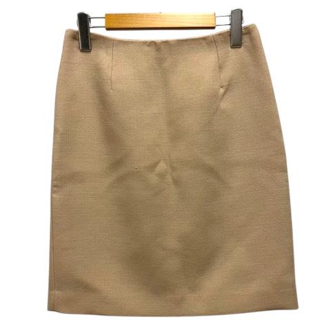 【中古】プラダ PRADA スカート 台形 タイト ウール バックスリット 無地 ミニ丈 38S ベージュ レディース