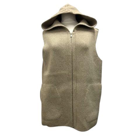 【中古】未使用品 セオリーリュクス 23AW Chelsea Vita ニットベスト ジップアップ フード ウール混 カシミヤ混 38 ベージュ レディース