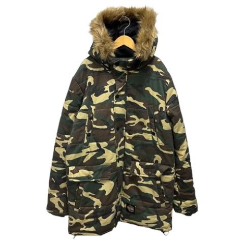 【中古】ロサンゼルステリトリー ダウンジャケット フード 長袖 迷彩柄 2XL カモフラージュ  メンズ